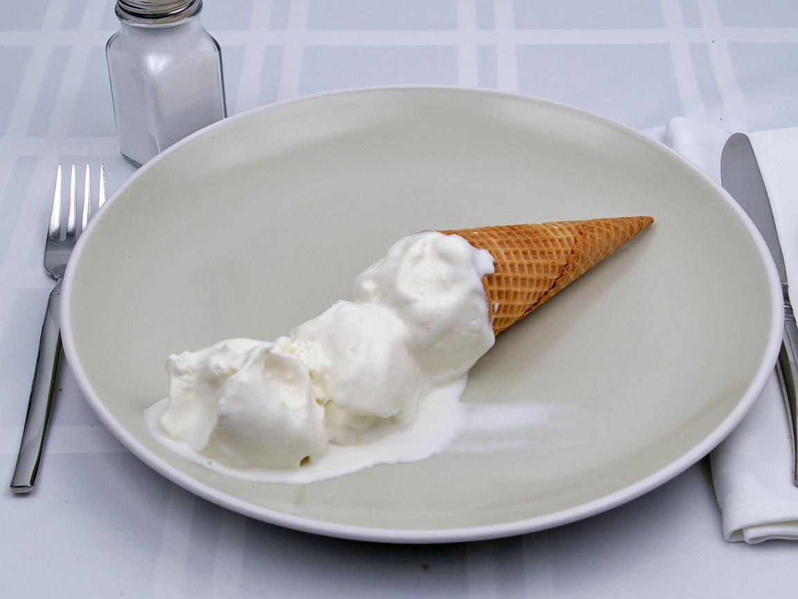 Calories In 141 Grams Of Ice Cream Cone Vanilla 